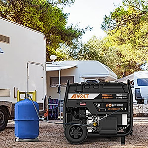 AIVOLT 12500 Watts Dual Fuel Generator - Portable Gas or Propane Powered Generator for Home Use Electric Start Generator for Power Outages, CO Sensor, 50 State Approved