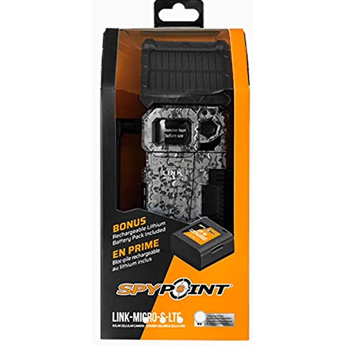 SPYPOINT Link-Micro-S-LTE Nationwide IR Rechargable Battery Solar Panel Cellular Trail Camera with SB-300s Lock Box and Python Cable (Trail Camera, Steel Box, Locking Cable)