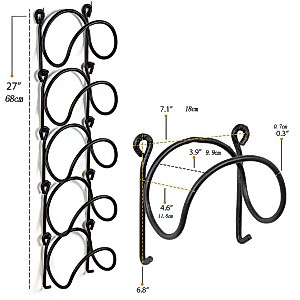 Wine Racks Holder Organizer Wall Mount in Kitchen, Towel Bath Towel Rack in Bathroom with 5 Compartments, Metal Hooks, Bathroom Storage Bath Towels Home Bar Wine Kitchen Storage