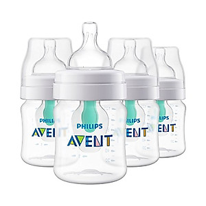Philips AVENT Anti-colic Baby Bottle with AirFree Vent, 4 Oz, Pack of 4
