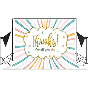 Lofaris Thanks for All You Do Photo Backdrop Thank You Party Background Thanks to Staff Teachers Professors Doctors Photo Banner Happy Retirement National Nurse's Day Party Supplies 7x5ft