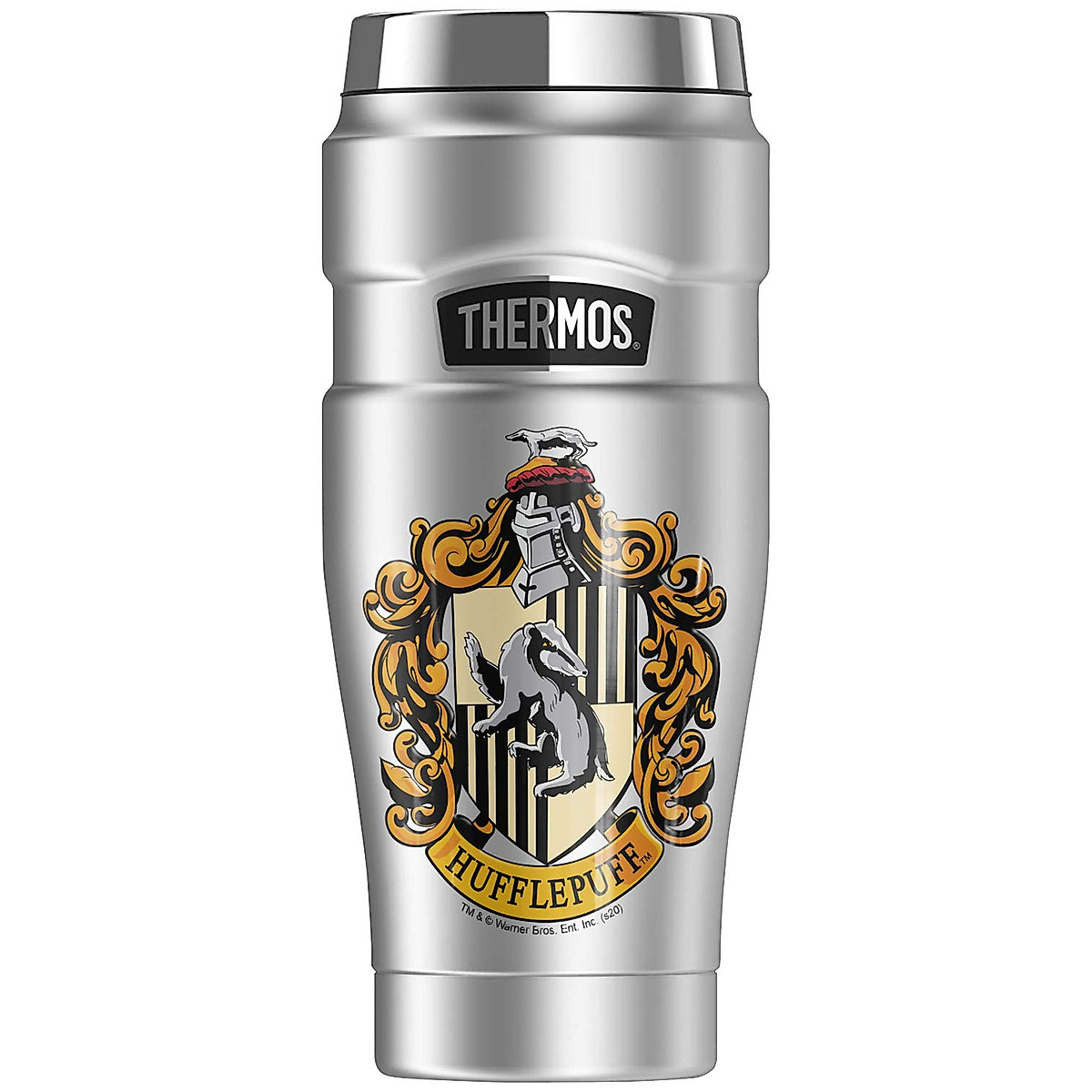 THERMOS Harry Potter Hufflepuff House Crest, STAINLESS KING Stainless Steel Travel Tumbler, Vacuum insulated & Double Wall, 16oz