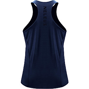 NELEUS Men's 3 Pack Running Tank Tops Dry Fit Muscle Athletic Workout Shirts,5069,Navy,Light Grey,Red,US L,EU XL