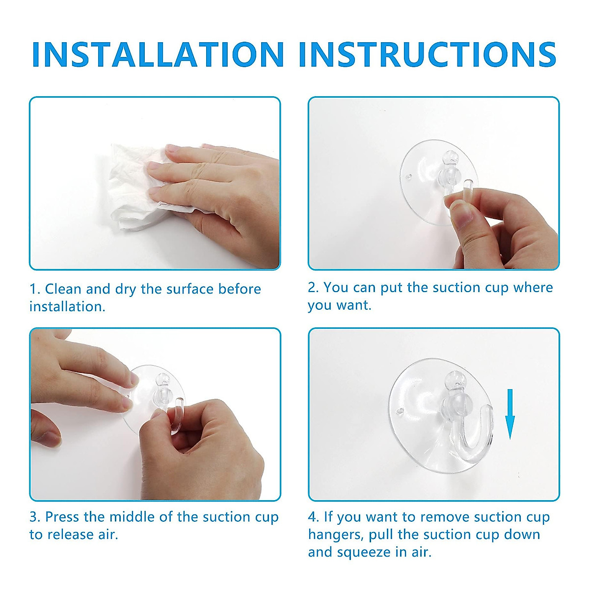 42 Pcs Windows Suction Cup Hooks - 1.5 inch Clear Plastic Sucker Hooks for Glass Window Wall, Utility Hooks Hangers for Christmas Festivals Parties Carnival Decoration Door Bathroom Kitchen (42)