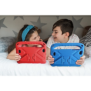 2024 Kids Tablet for Kids Android Tablet 7 inch 128GB Extended Memory, Google Play Installed Parental Control Mode Puzzle Game IPS HD Display, Toddler Tablet with Shock-Proof Case, Red
