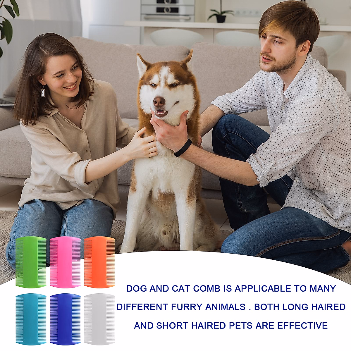 BLMHTWO 12 Pieces Flea Comb, Dog Flea Comb Flea Comb for Cat with Double-side Design Multi-colored PP Materials Sturdy Reusable Lightweight Flexible Lice Comb for Kitten Puppies