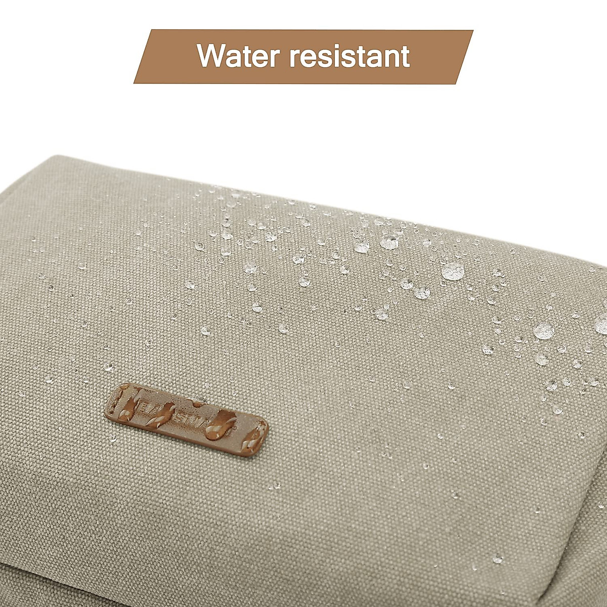 BAGSMART Toiletry Bag for Men, Canvas Travel Toiletry Organizer Dopp Kit Water-resistant Shaving Bag for Toiletries Accessories,Beige-Medium