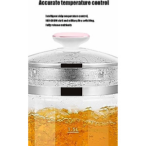 1.5L Intelligent Multifunctional Health Pot Home Electric Kettle Electric Teapot Glass Teapot Water Heater High Borosilicate Glass Pot Body Precision Temperature Control Stainless Steel A,1.8L (Color