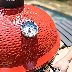 Kamado Joe BJ24RHC Big Joe II 24-inch Charcoal Grill with Cart and Side Shelves, Blaze Red