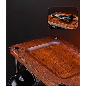 Fadak Wine Rack with Glass Stand, Countertop Wine Rack, Wooden Wine Rack with Trays, Perfect Home Decor & Kitchen Storage Rack, etc. (A)