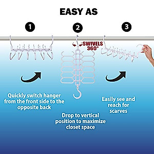 Wonder Hanger MAX Scarf Hanger, Patented & TRADEMARKED Closet Organizer, and Space Saver