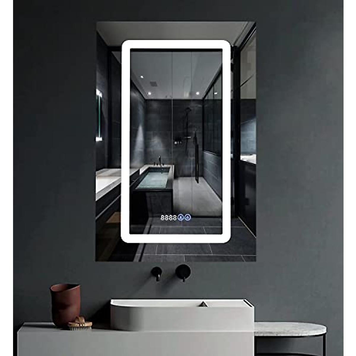 CIETÖ 20 Inch Medicine Cabinets with Lights and Mirrors, Recessed or Surface Mount, 3-Color Light Dimmable, Frameless, Smart Time and Temp Display, Defogger, Right Hinge