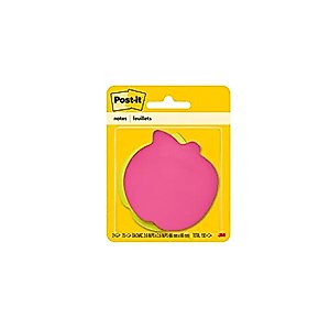 Post-it Super Sticky Notes, 3x3 in, 2X the Sticking Power, Apple Shape (7350-APL)