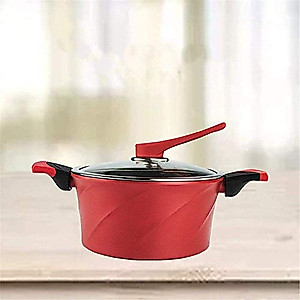 Stock Pot Korean Medical Stone Non Stick Soup Pot Double Ear Non Stick Pot Household Steamer Stew Pot Multipurpose Stock Pot -Pink