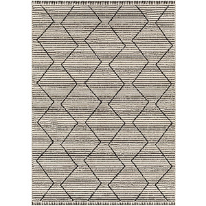 Hauteloom Casablanca Collection Living Room Bedroom Runner Rug - Cozy Moroccan Farmhouse Carpet - Black, Brown, Beige - 2'7" x 7'3"