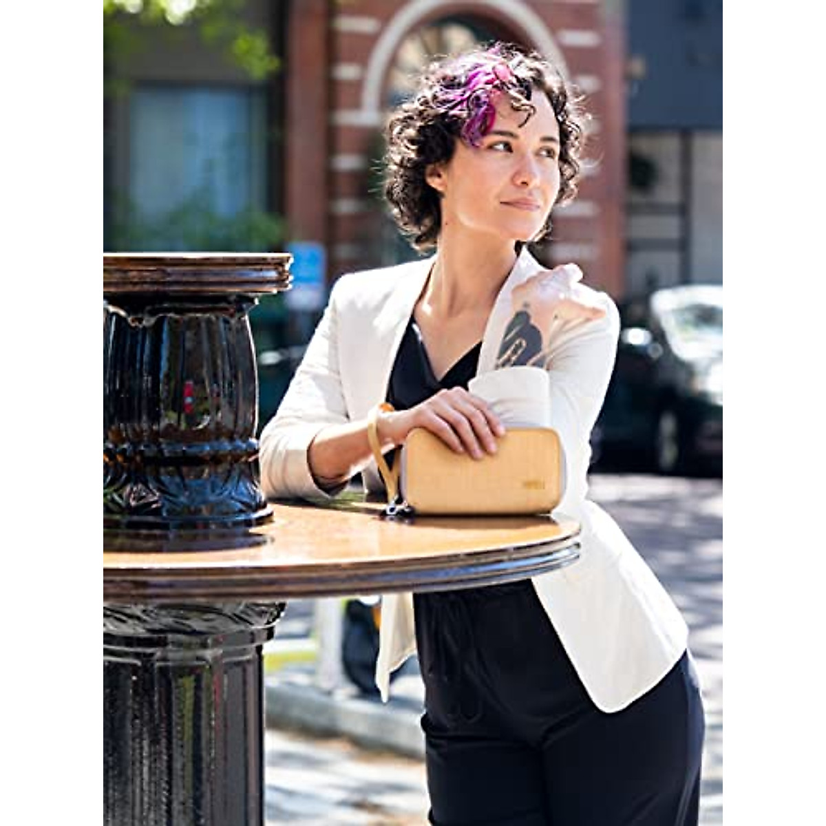 HAIKU Intrepid Small and Slim Women's Wristlet Wallet, Clutch Purse, Zip Around RFID-Blocking Credit Card holder, and ID Holder with Phone Pocket, Honeycomb