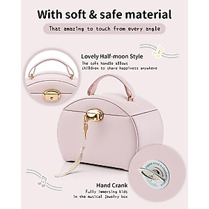 Vlando Kids Musical Jewelry Box for Girls with Drawer, Music Box with Ballerina and Stickers for Birthday Bedroom Decor, Gifts for Girls Kids Christmas Thanksgiving Gifts 2024 - Light Pink