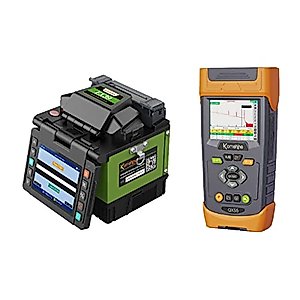 Optical Fiber Welder Machine KomShine GX39 Fusion Splicer and Plam Mini SM OTDR QX55 1310/1550nm 32/30dB with 10mw VFL, Power Meter, SM Light Source
