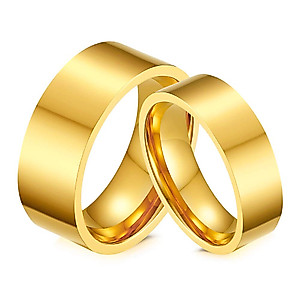 MZZJ Skeleton Hands Pinky Promise Couple Rings 8MM&6MM High Polish Minimalist Classical Stainless Steel Initial Flat Wedding Band Ring Set,Anniversary Birthday Gift for Boyfriend Girlfriend,Black