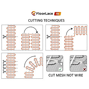 FloorLace FIT Electric Heated Floor Mat - Radiant Heating Mat for Under Tile, Laminate, Stone - Self-Adhesive Underfloor Heat Mat - Flooring Heating Kit (120 Volts, 15 SQFT)