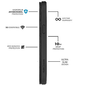 Case-Mate iPhone 13 Pro Max Case Wallet [10ft Drop Protection] [Compatible with MagSafe] Genuine Leather Black Phone Cover for iPhone 13 Pro Max with Landscape Stand and Card Holder