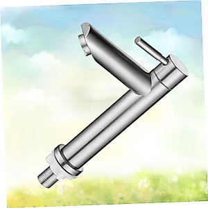 Housoutil 4pcs Stainless Steel Water Tap Kitchen Water Faucet Wall Mounted Bathroom Faucet Vessel Faucet Outdoor Water Faucet Kitchen Taps Bathtub Faucet Laundry Faucet Waterfall