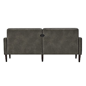 CHITA Mid-Century Sofas Furniture 73.2''W Faux Leather Sofa Couch Sets for Living Room Apartment, Grey