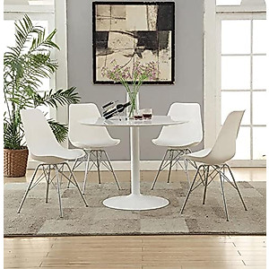 Coaster Round Dining Table in White 105261