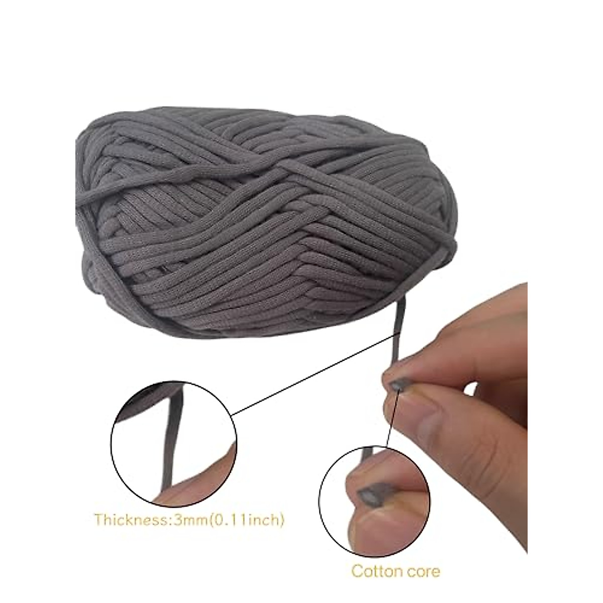 Moon Waves Yarn for Crocheting and Knitting Cotton-Nylon Blend Yarn Great for Beginners Easy to See Stitches (Mauve)