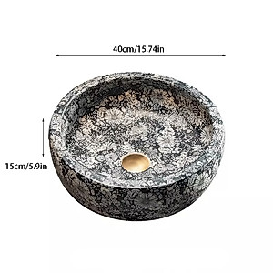 FANROU Drain Sink Courtyard Pool Basin Retro Above Counter Basin Wash Basin Single Basin Balcony Basin Basin Household Wash Basin Bathroom Farmhouse Sink (Size : A)