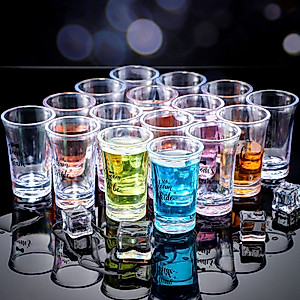 Karenhi 26 Pcs Shot Glasses Wedding Favors Groom Shot Glasses for Guests 1.2 oz Bachelorette Party Funny Shot Glasses Acrylic Clear Shot Glasses for Bachelorette Wedding Bridal Party Favors