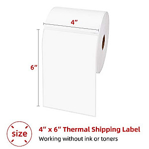 Thermal Labels 4x6 Shipping Printer Label Paper for Shipping Packages, Sticker Paper Direct Thermal Printer Labels 4 x6 Compatible with Rollo, MUNBYN, Phomemo and Most Thermal Printer, 250-Pack