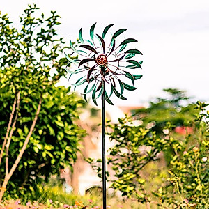 Stargarden Metal Wind Spinner,Two-Way Wind Sculptures,360 Degrees Kinetic Wind Spinners for Yard and Garden