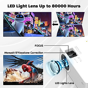 Native 1080P Mini Projector with 5G WiFi and Bluetooth (with Tripod), 4K Supported Outdoor Projector, Portable Movie Projector Compatible with TV Stick, iOS, Android, PS5, HDMI, USB, Vecupou