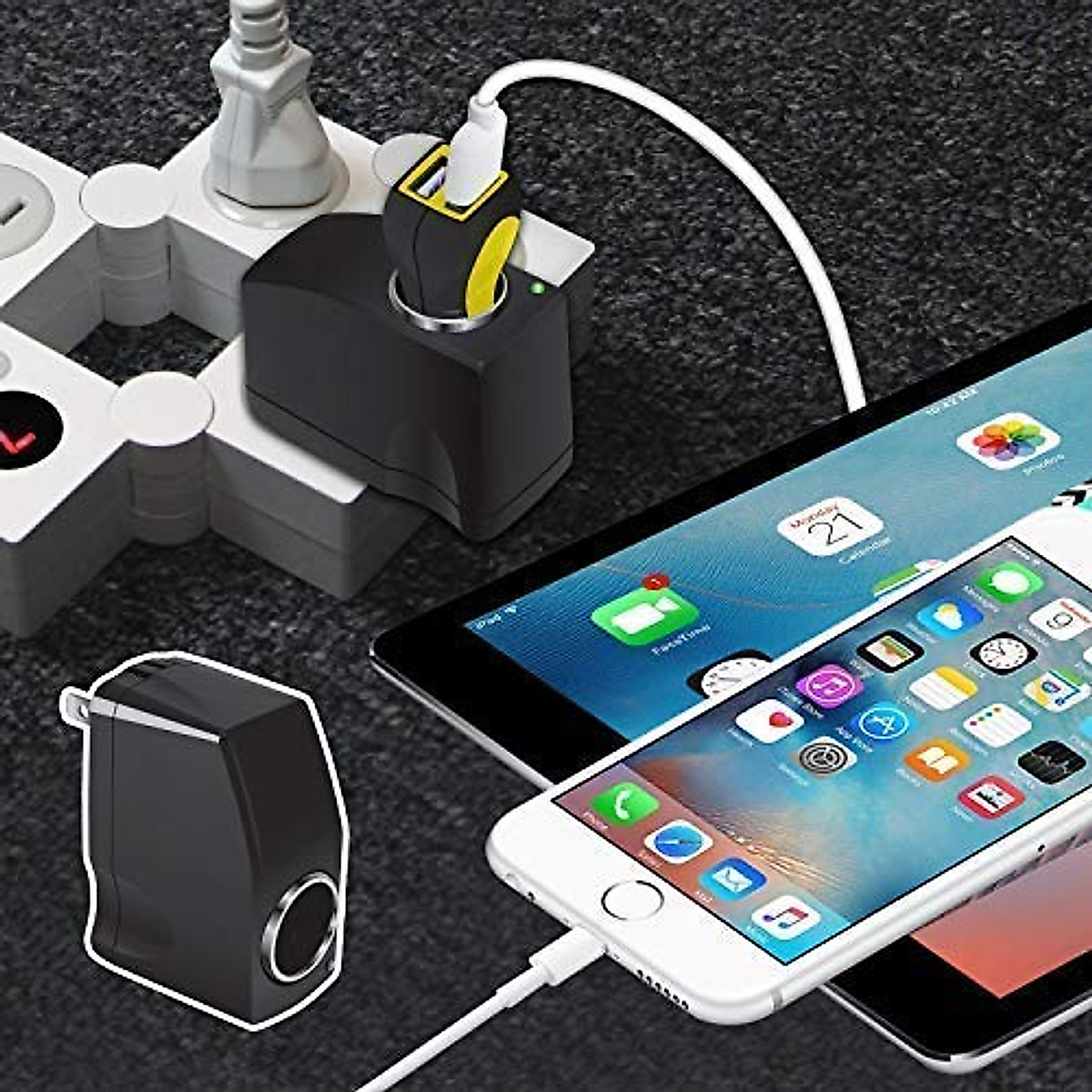 Cellet AC to DC Adapter Convert 120V/110V to 12V AC/DC Power Converter Car Cigarette Lighter Socket (Maximum Power Rating 3Amp (3000mA)) (Not for Air Compressor, Air Pump, Vacuum)