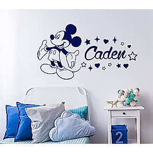 Mouse Name Wall Decal, Mouse Vinyl Sticker, Personalized Boy Name Decal, Nursery Baby Boy Room Decor ZX286