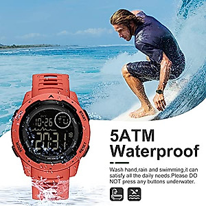 findtime Men's Digital Watch 50M Waterproof Tactical Watch Backlight Stopwatch Alarm 12/24H Sport Outdoor Wrist Mens Watch