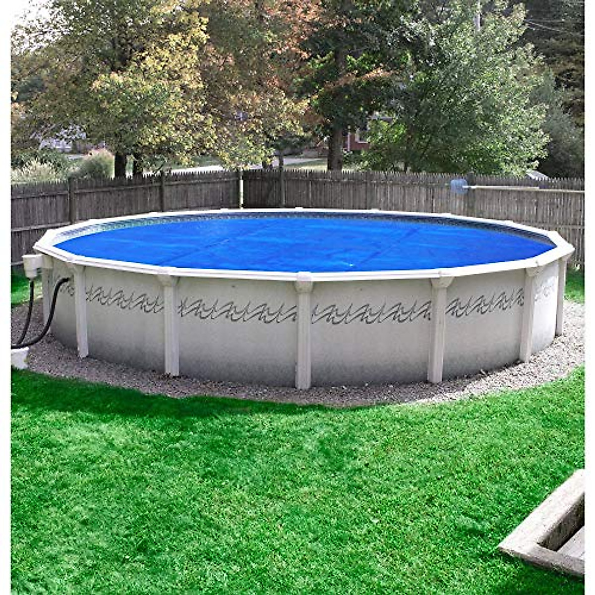 Harris C.R.S. Heat Retention Solar Covers for Above Ground Swimming Pools | Retain Sun/Solar Heat by Lowering Your Evaporation Rate Up to 75% | (18' Round, Heavy Series Blue)