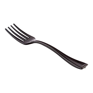 Restaurantware 4 Inch Mini Forks 500 Disposable Tiny Forks - Heavy-Duty Pair With Hors D'oeuvres Desserts or Samples Black Plastic Appetizer Forks For Parties Weddings Or Catering