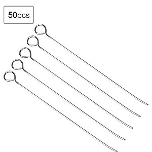 Tyenaza 50 Pcs Inoculating Loop, Reusable Inoculating Loop, Inoculating Loop Lab Bacterial Culture Microbiology Uses Nichrome Needle Tip