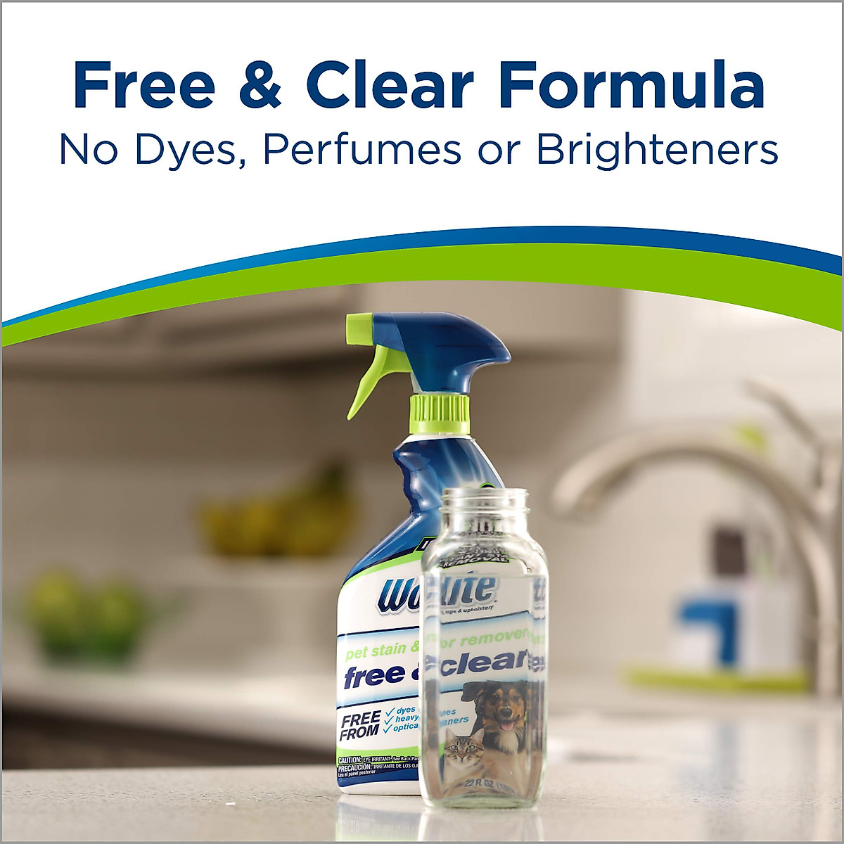 Bissell Woolite Free & Clear, Pet Stain & Odor Remover, 22oz (Pack of 2), 2719