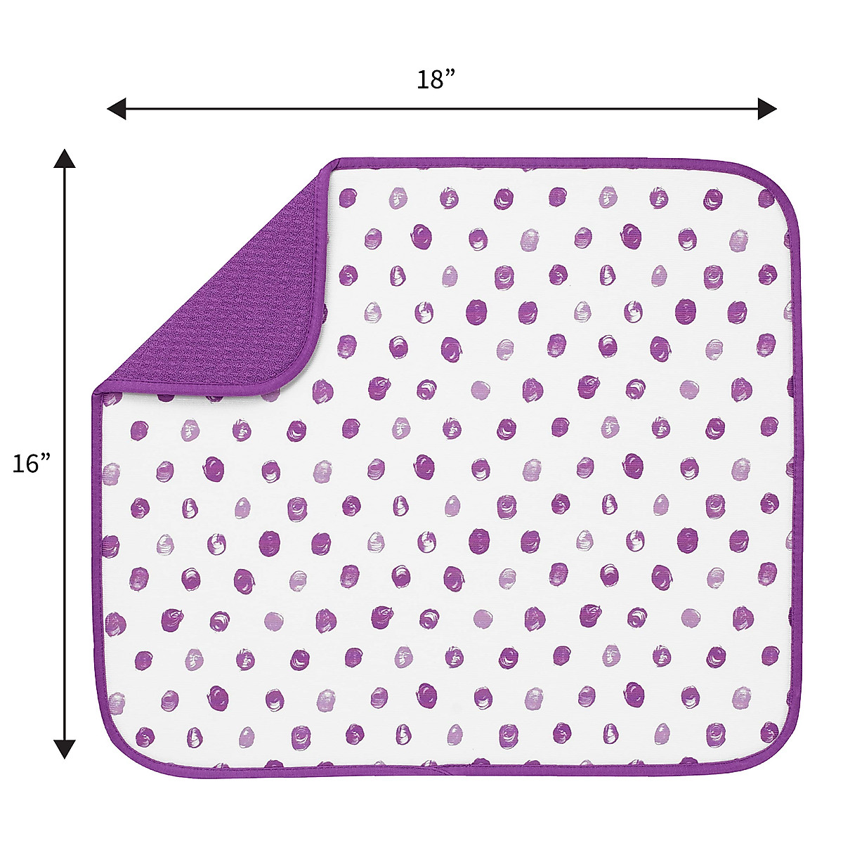 S&T INC. Absorbent, Reversible Microfiber Dish Drying Mat for Kitchen, 16 Inch x 18 Inch, Paint Dots