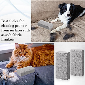 Loopeer 2 Pcs Pet Hair Remover Pumice Stone for Dog Cat Hair Removal Cleaning Pet Fur Stone 6 Inch Dog Fur Cleaning Tool for Car Interior Bedding Carpet Couch Furniture(3.74 x 2 x 1.6 in)