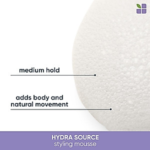 BIOLAGE Hydra Source Styling Mousse - Provides Body and Natural Movement With Medium Hold For Dry Hair, Paraben-Free & Vegan, 8.5 Fl Oz