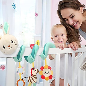 JERICETOY Infant Car Seat Toys, Stroller Toy, Carseat Toys for Infants Hanging Crib Activity Toy for Crib Bed Stroller Car Seat, Hanging Rattle Toy