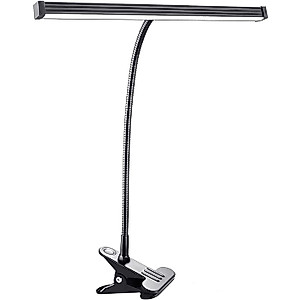 LED Desk Lamp with Clamp, CELYST Music Stand Light with Flexible Gooseneck, 3 Color Modes & 10 Brightness Levels Clip Lamp, 5W Clamp Light for Piano, Bed, Headboard, Drafting Table, Video Conferencing