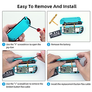 Wigearss SL SR Left Right Button Key Flex Cable Replacement with Y-Screwdriver & +-Screwdriver for NS Switch/Switch OLED Joy-Con Controller