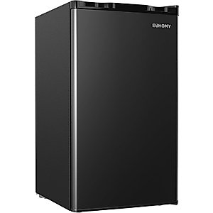 EUHOMY 3.2 Cu.Ft Mini Fridge with Freezer, Single Door Compact Refrigerator, Adjustable Thermostat, Mini Refrigerator Energy Saving, Mini fridge for Bedroom, Dorm, Office, Black