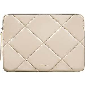 Comfyable Cute Tablet Sleeve for Women, Compatible for iPad Pro 12.9 inch M2 M1 2022 2021 2020 & Smart/Magic Keyboard with Pencil Holder - Quilted PU Leather Bag Waterproof Slim Carrying Cover Case