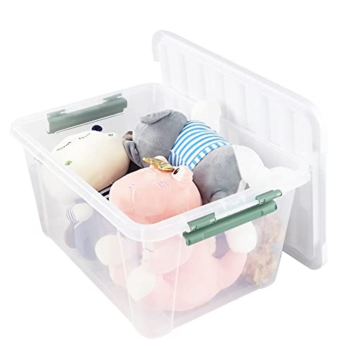 Sandmovie 36 Quart Large Clear Storage Bins, Plastic Storage Box, 6 Packs